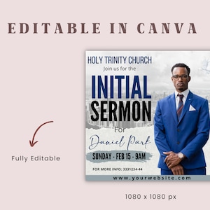Initial Sermon Invitation Template Flyer,social Media Flyer Template ...