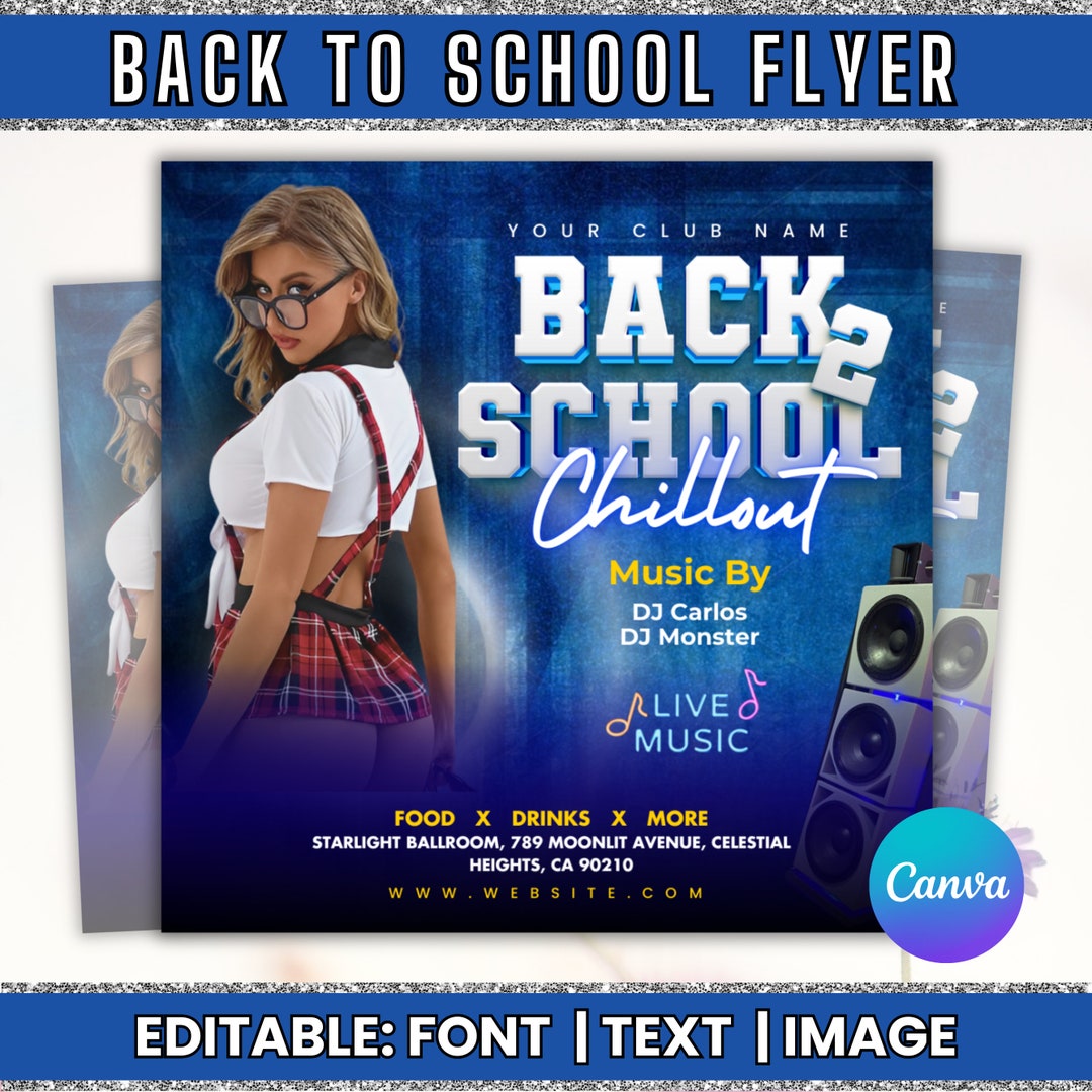 Back to School Party Flyer, Back 2 School Flyer, Summer Flyer, Party ...