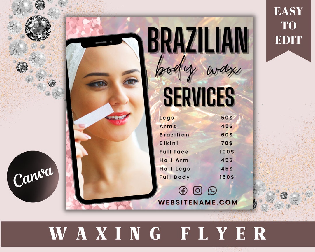 Body Waxing Flyer Template, Waxing Flyer Template, Waxing Flyer, Waxing ...