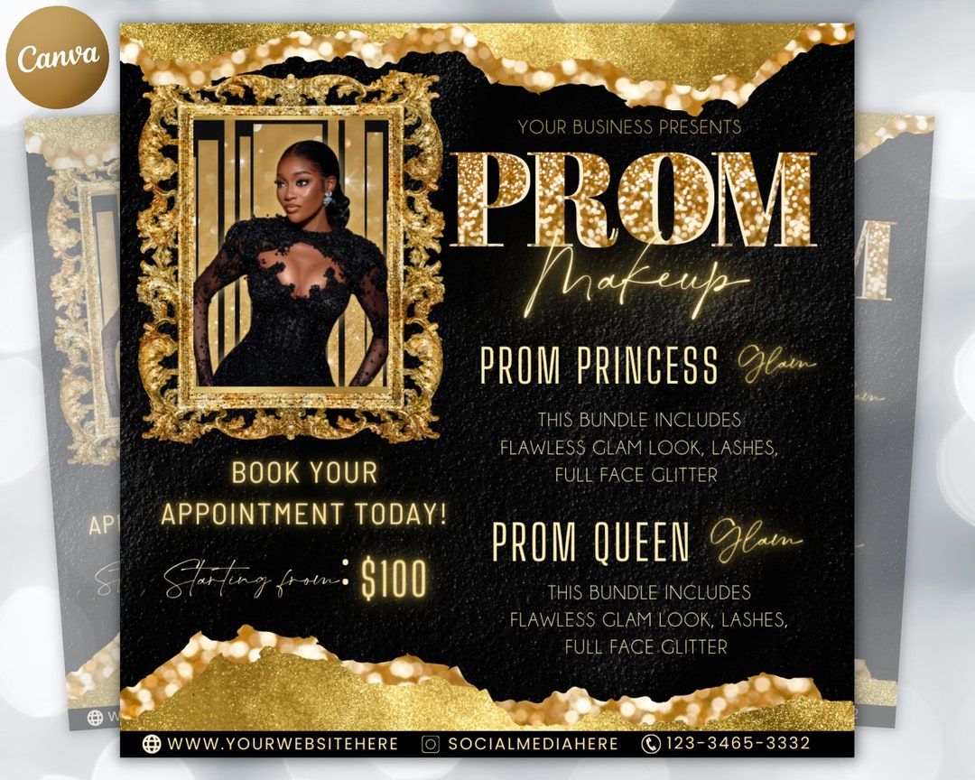 Prom Makeup Flyer, Prom Makeup, MUA Flyer, Makeup Flyer, Prom Flyer ...