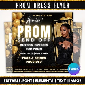Prom Dress Flyer, Prom Send off Flyer, Prom Flyer, Prom Send off ...