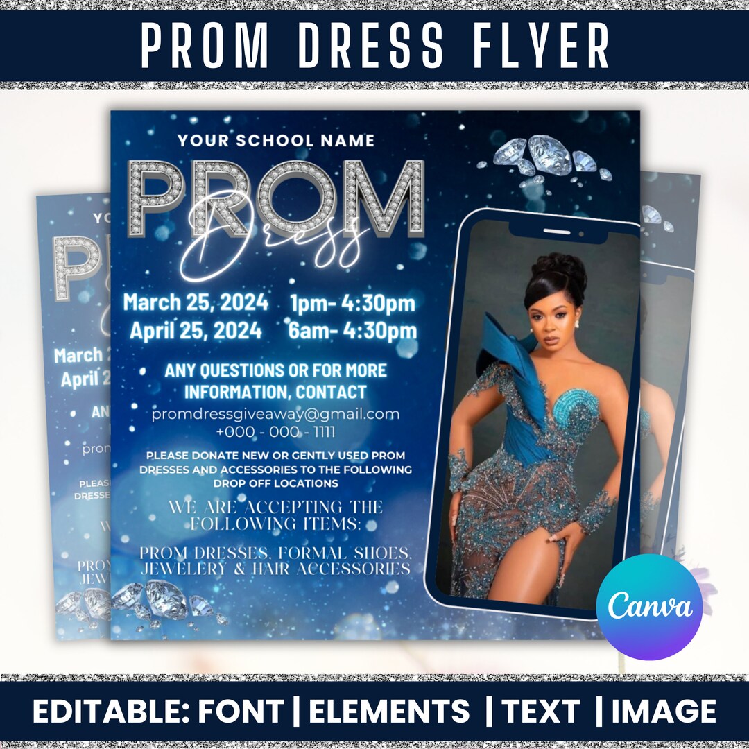 Prom Dress Flyer, Prom Send off Flyer, Prom Flyer, Prom Send off ...