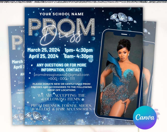 Prom Dress Flyer, Prom Send off Flyer, Prom Flyer, Prom Send off ...