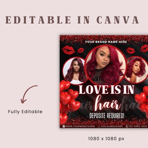Love is in the Hair Flyer, DIY Valentines Day, February Bookings Flyer ...