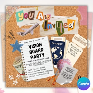 Vision Board Flyer, Vision Board Party Flyer,manifesting Event Flyer ...