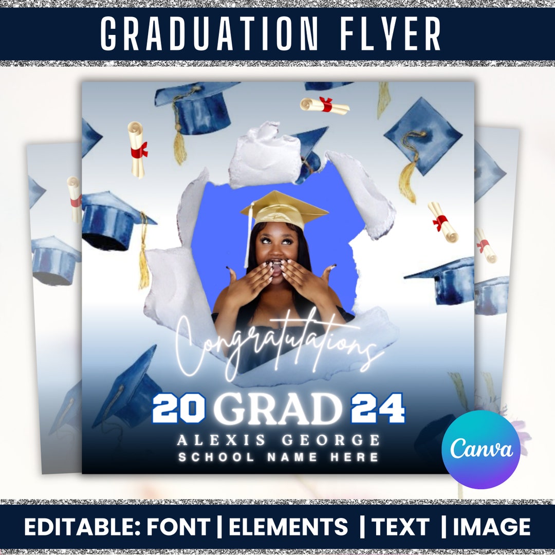 Graduation Flyer, 2024 Graduation Invites, Graduation Flyer Template ...