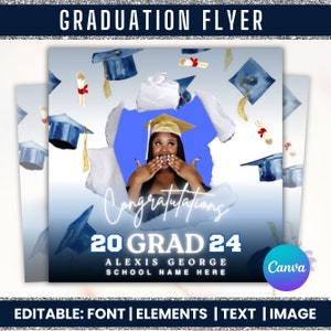 Graduation Flyer, 2024 Graduation Invites, Graduation Flyer Template ...