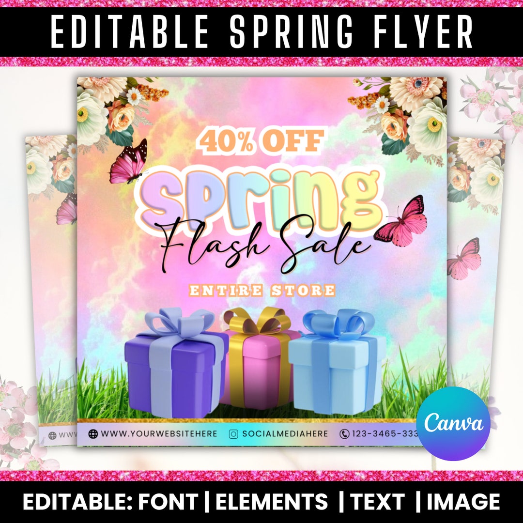 Spring Sale Flyer, Business Flyer, Flash Sale Flyer, Boutique Flyer ...
