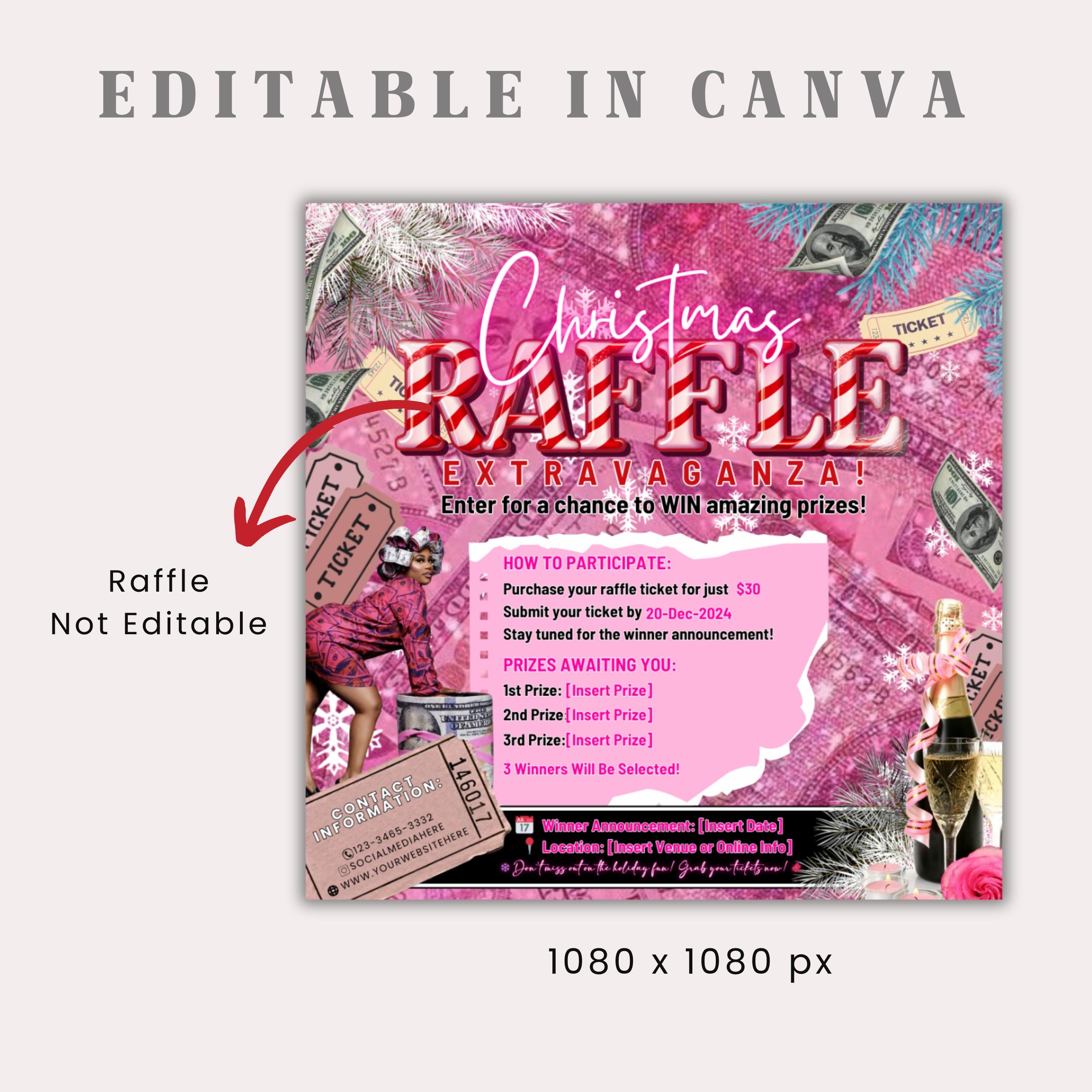 Christmas Raffle Flyer, DIY Flyer Template Design, Raffle Flyer ...