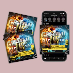 Gemini Season Party Flyer, Birthday Szn Flyer, Gemini Invitation Flyer ...