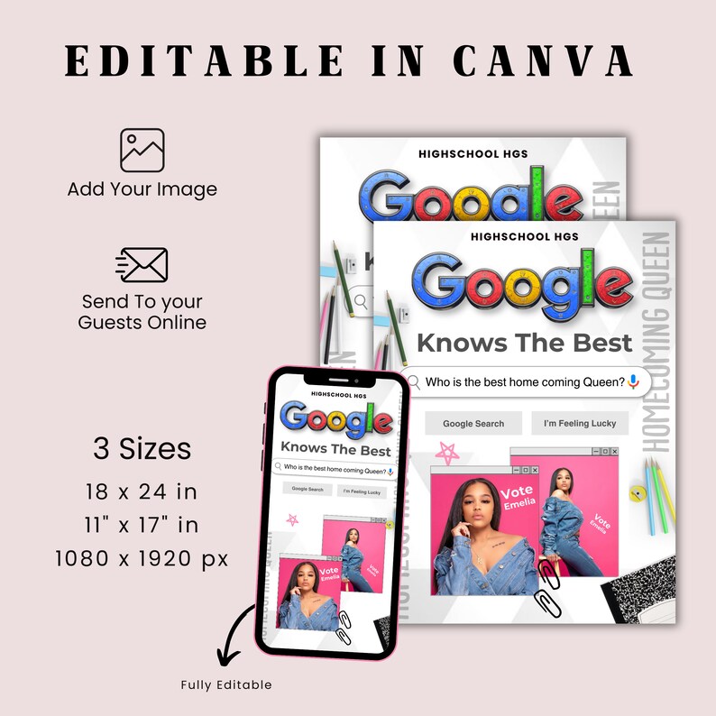 Homecoming Queen Google Poster , Homecoming Poster, Google Homecoming ...