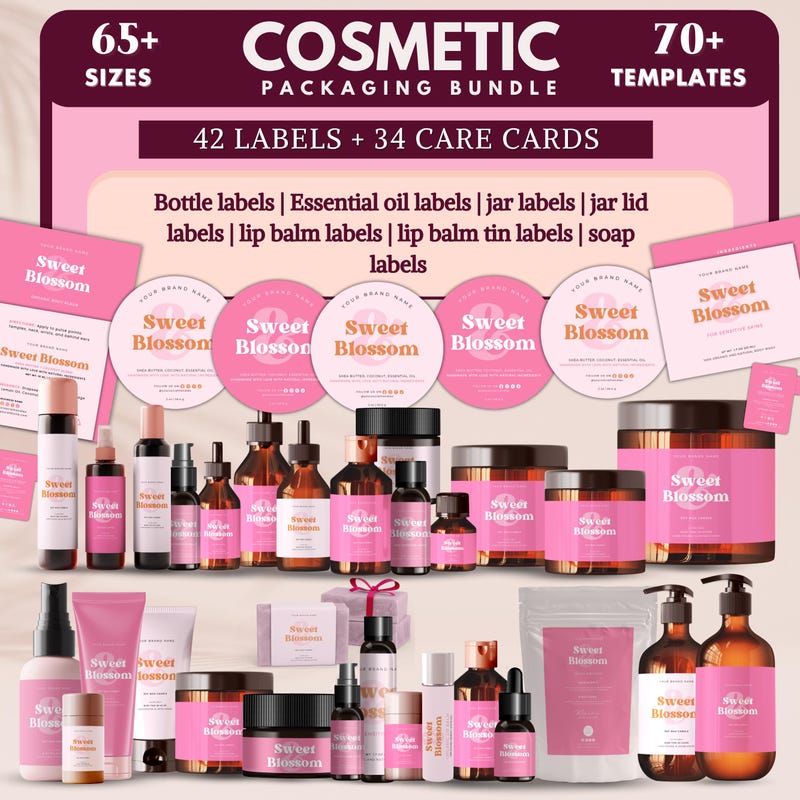 Pink Cosmetic Jar Label - Etsy