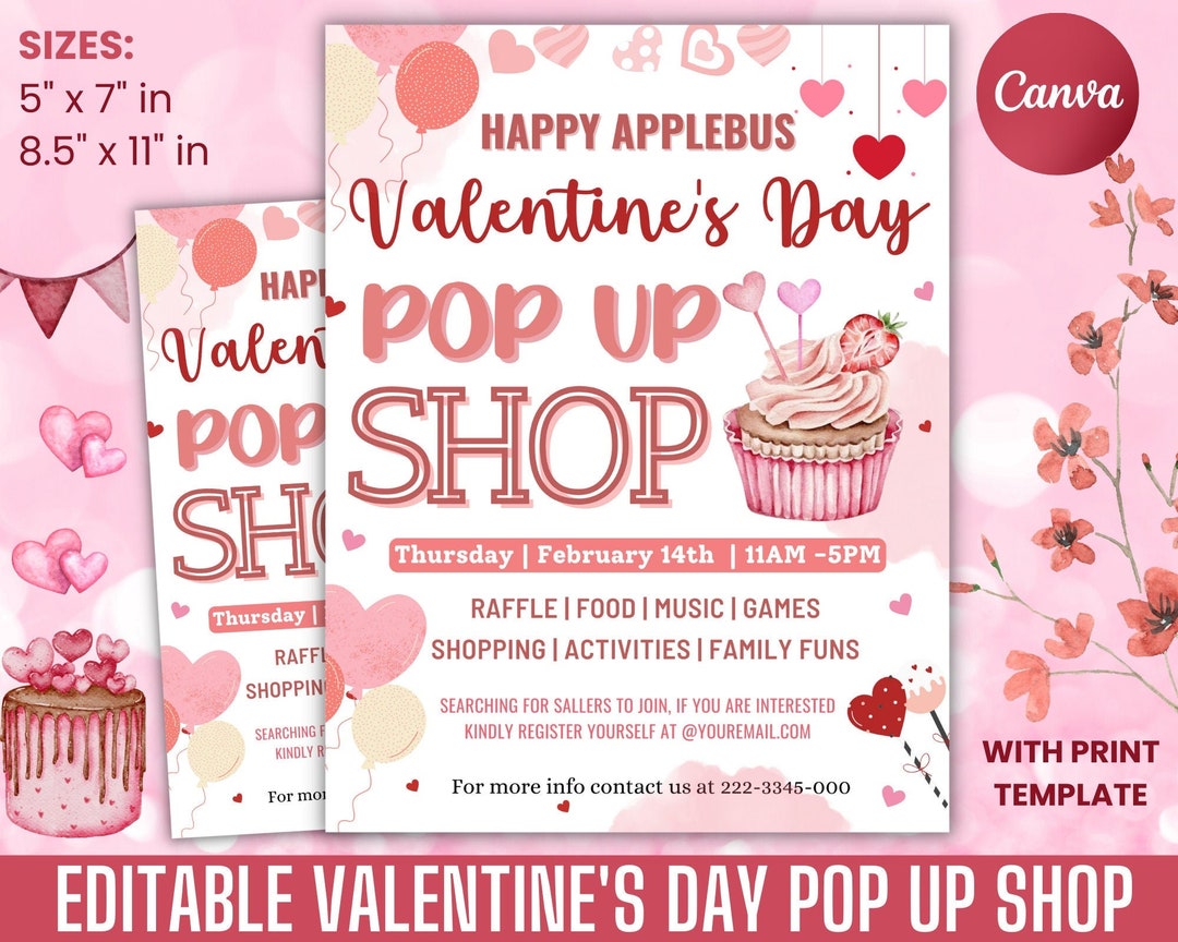 Valentine Pop up Shop Flyer, Shopping Flyer, Social Media Flyer ...