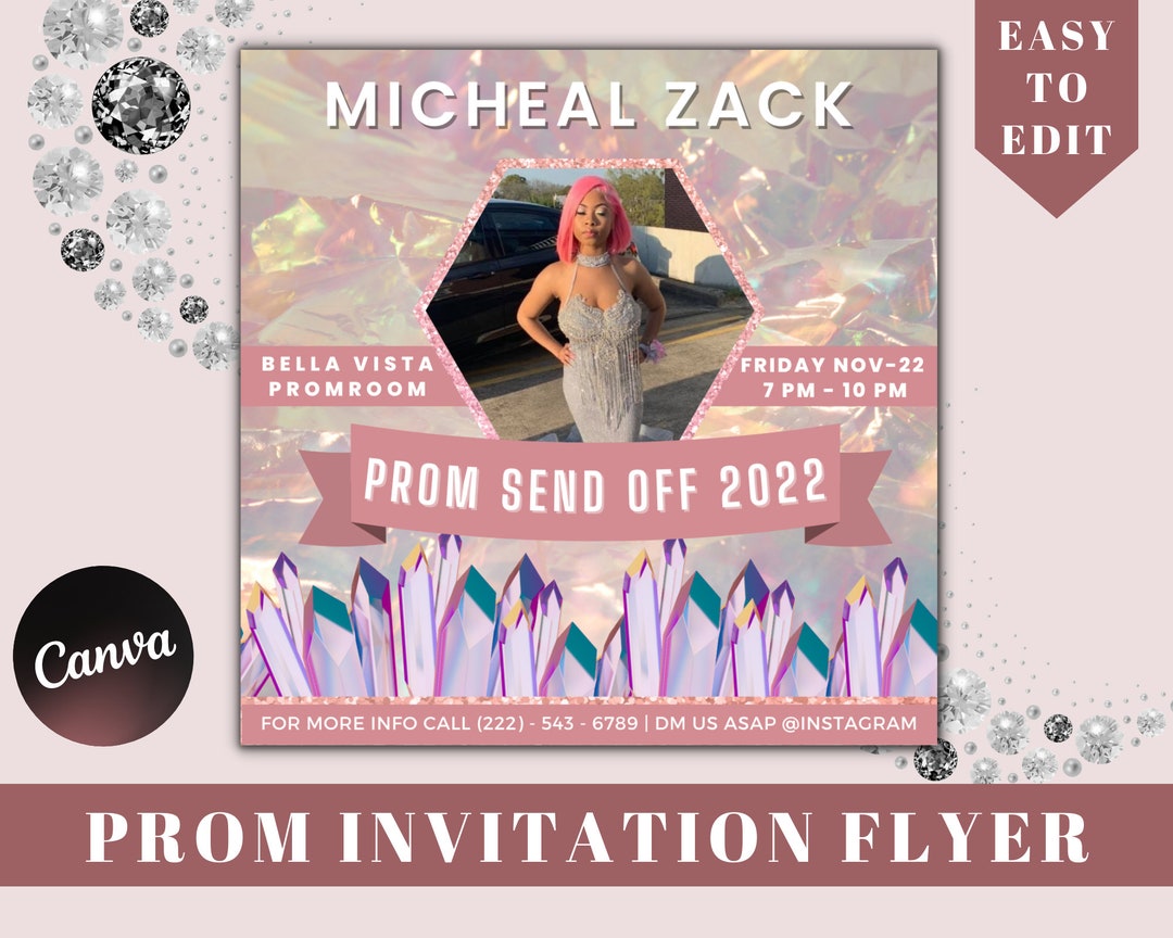 Prom Invitation, Social Media Post, Prom Event Flyer, Senior Prom Flyer ...