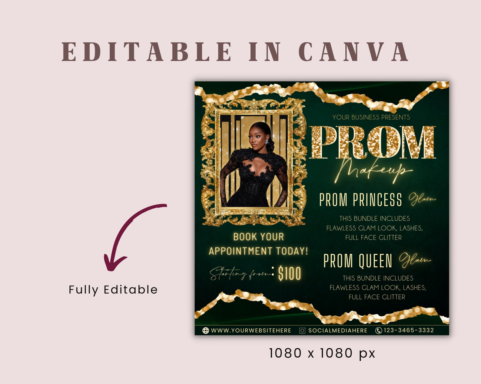 Prom Makeup Flyer, Prom Makeup, MUA Flyer, Makeup Flyer, Prom Flyer ...