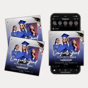 Class of 2024 Graduation Flyer, Canva Graduation Invite, DIY Grad ...