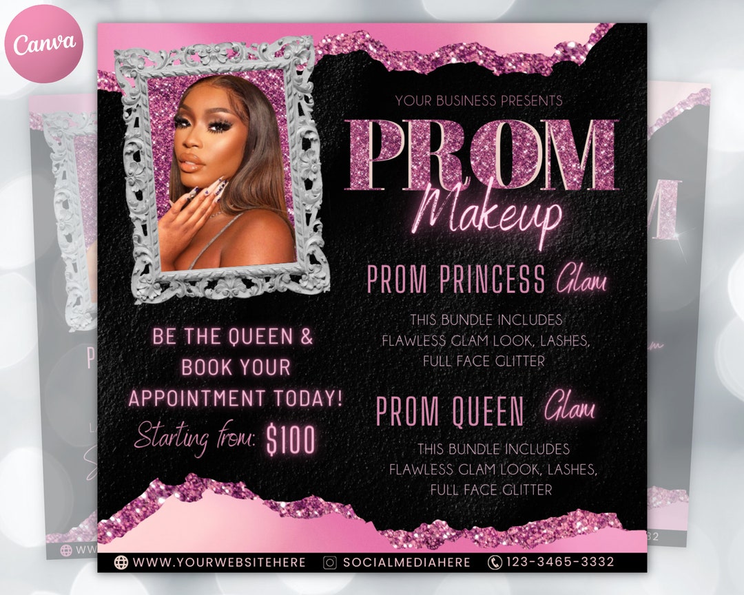 Prom Makeup Flyer, Prom Makeup, MUA Flyer, Makeup Flyer, Prom Flyer ...