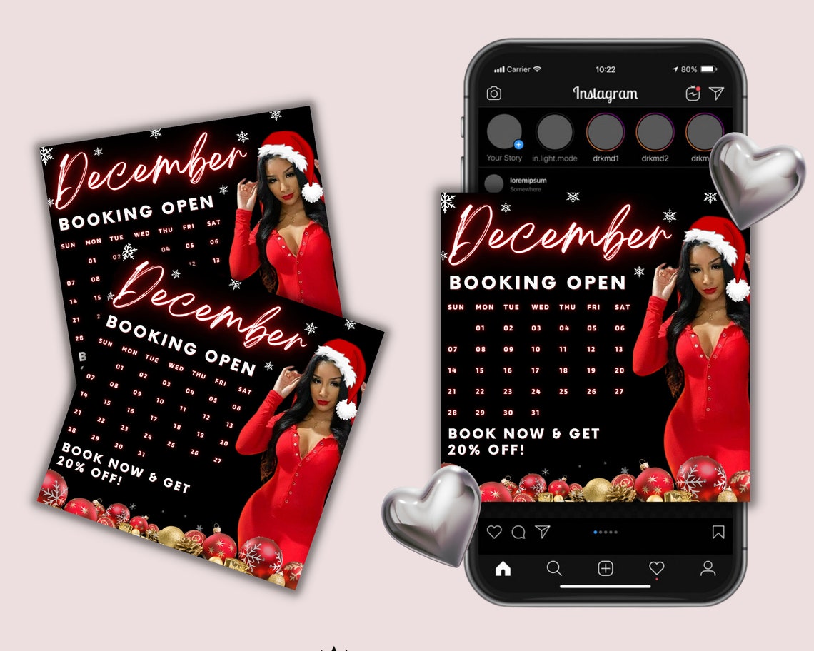 December Appointments Available Flyer, Book Now Flyer, Booking Open ...