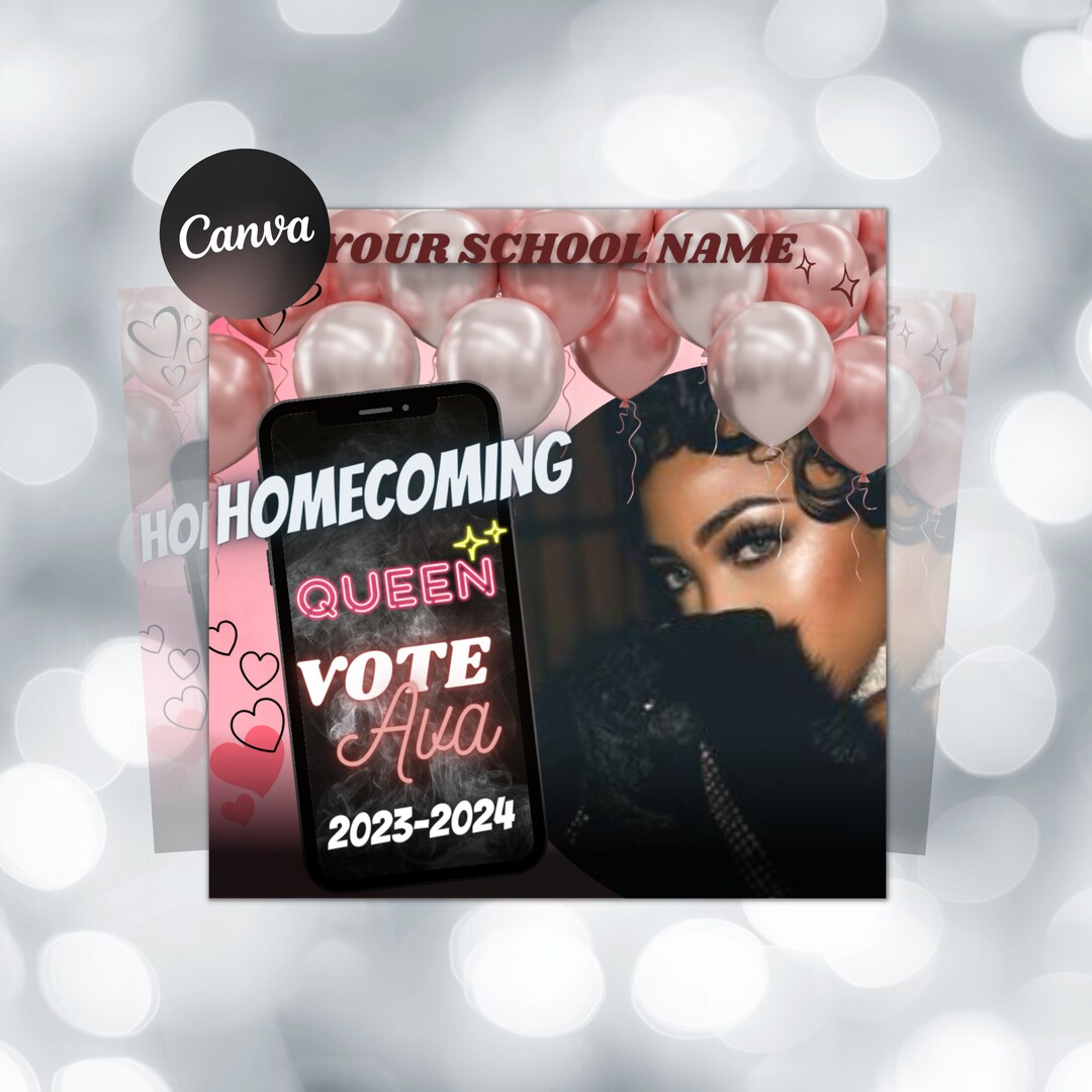Homecoming Queen Campaign Flyer DIY Vote for Me Election High School ...