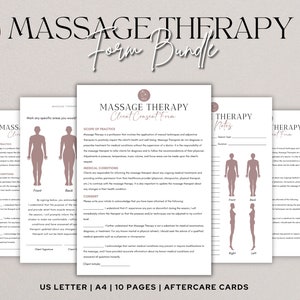 Massage Therapy Forms, Massage Consent, Massage Consultation, Massage ...