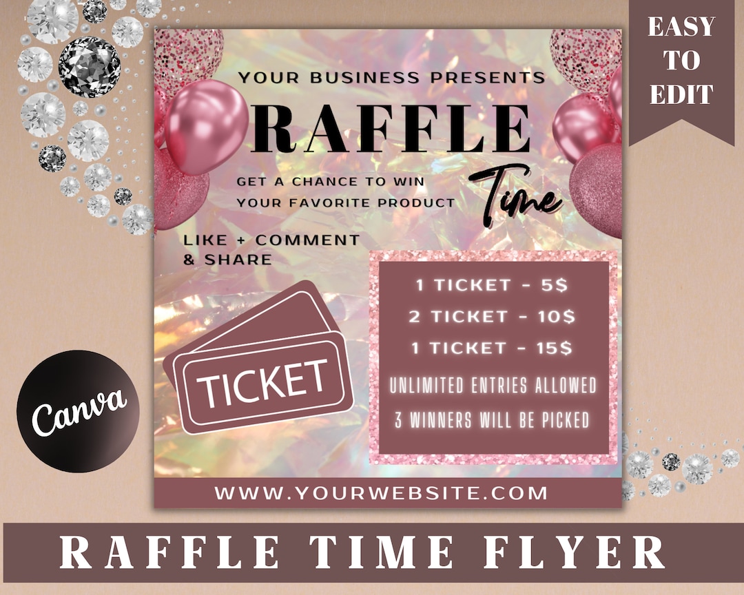 Raffle Ticket Template Flyer Template Logos and Branding - Etsy