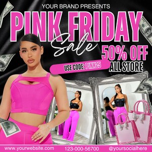 Pink Friday Flyer, Pink Friday Sale Flyer, Friday Bookings Hair ...