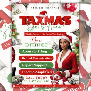 Professional Tax Service Flyer, Tax Season Christmas Special,modern Tax ...