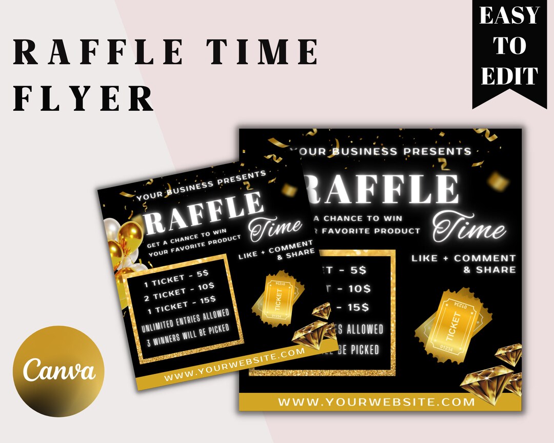 Raffle Ticket Template, Flyer Template, Instagram Flyer, Hair Raffle ...