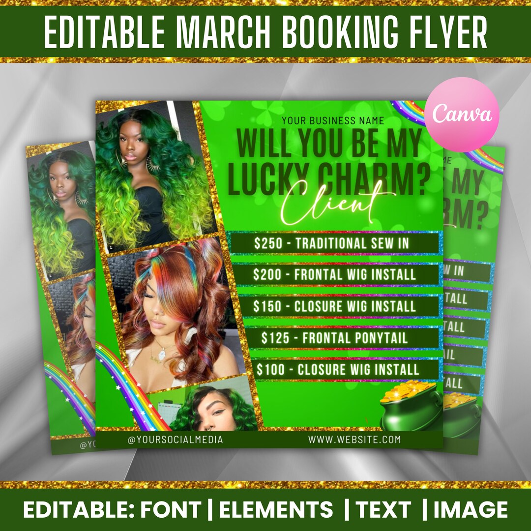 March Booking Flyer, March Flyer, March Books, St.patricks Day Flyer ...
