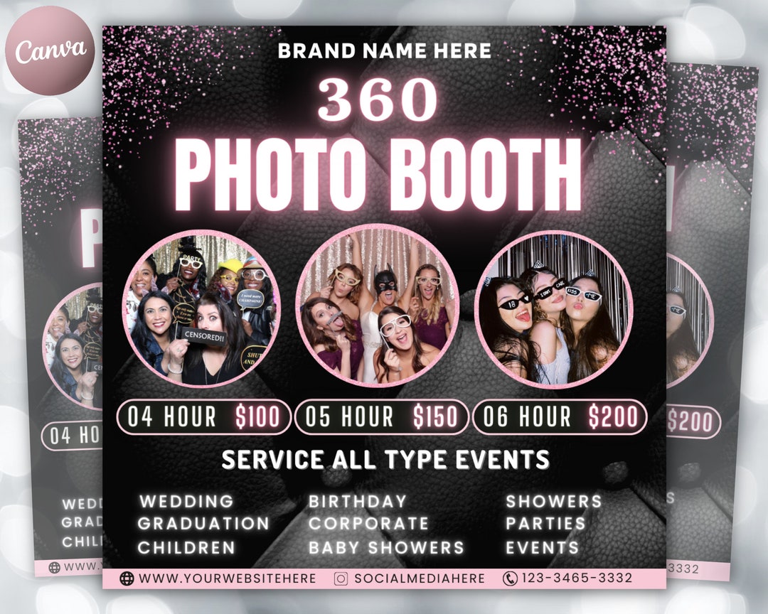 360 Photo Booth Flyer | Event Photography Rental Party| Animated 360 ...