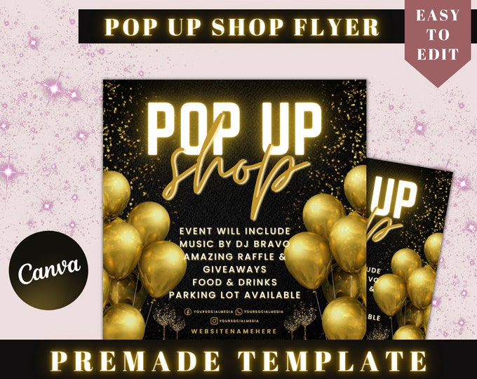 Pop up Thrift Shop Event Flyer Template | Fun Simple Pop up Shop ...