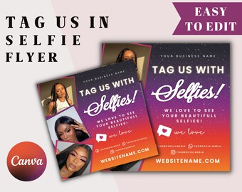 Tag Us in Your Selfies Flyer - Etsy