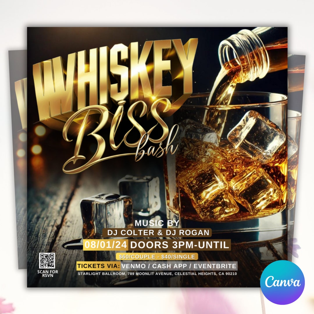 Whiskey Party Flyer, Night Club Flyer, DJ Party Invitation, Drink Party ...