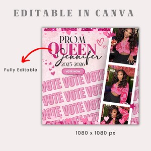 Prom Send off Flyer for Queen,prom Invitation Flyer, Vote for Prom ...