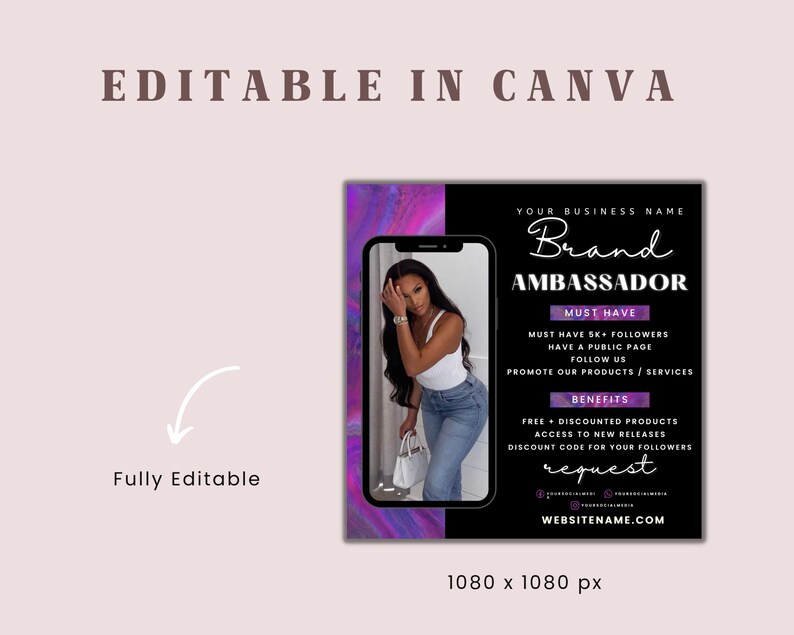 Makeup Ambassador Ambassador Flyer Templatebrand Ambassador - Etsy