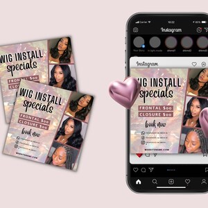 Wig Install Flyer, Booking Template, Salon Price List, Editable Price ...