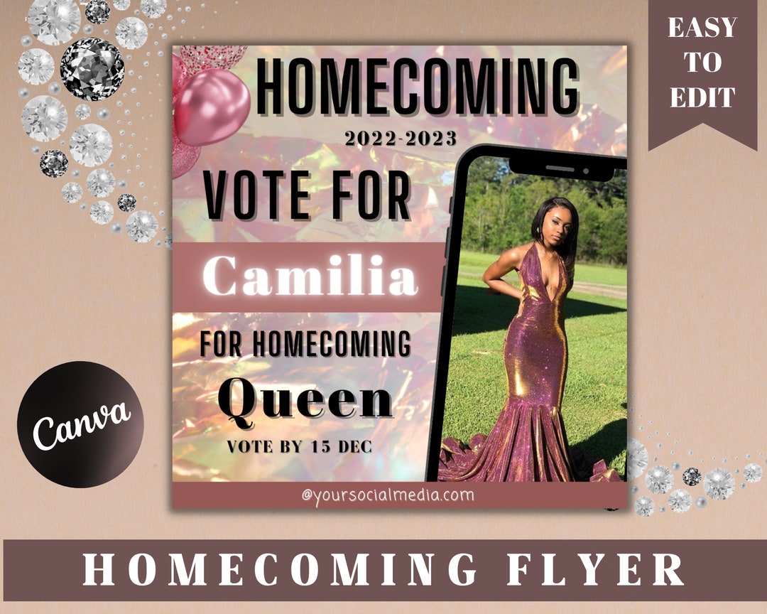 Homecoming Queen Vote Flyer, Homecoming Sale, School Flyer, Class Flyer ...