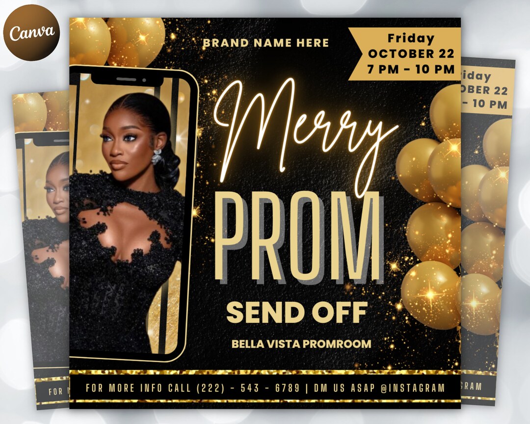 Prom Invitation Flyer, Prom Event Flyer, Prom Invitation, Prom Event ...