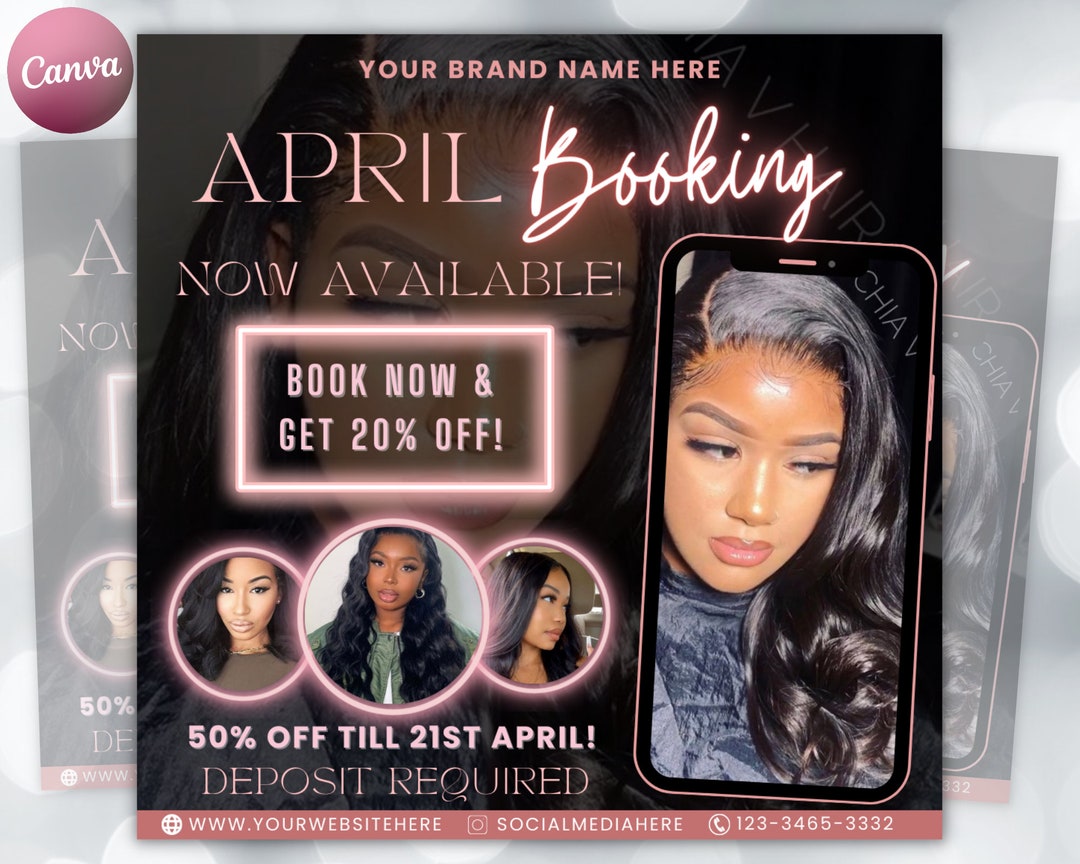 April Bookings Flyer | DIY Spring Appointments Available Beauty Hair ...
