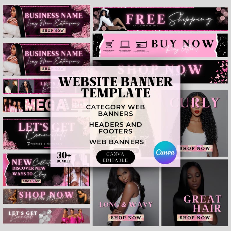 Website Banner Kit, Website Headers, Web Banners, Squarespace Banners ...