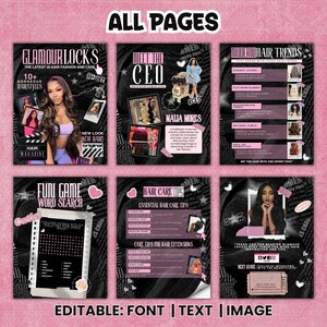 90s Magazine Template, 90s Style Magazine Template for Hair Lashes ...