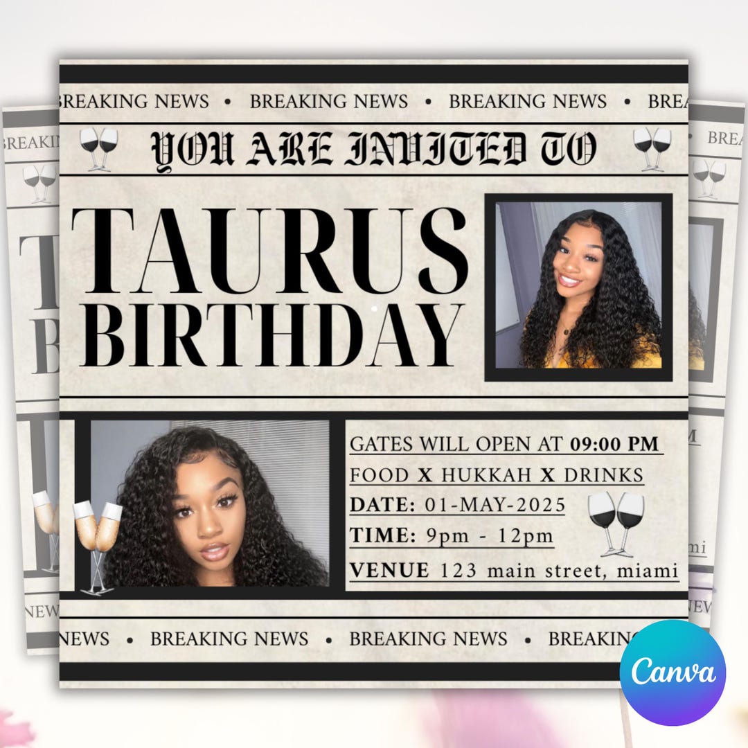 Taurus Season Party Flyer, Birthday Szn Flyer, Taurus Invitation Flyer ...