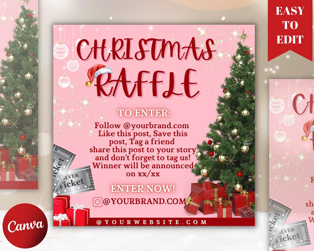 Raffle Flyer Template, Holiday Flyer, Instagram Flyer, Social Media ...