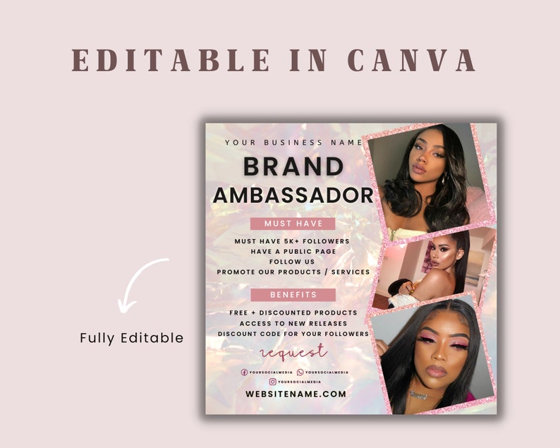 Ambassador Flyer Template, Brand Ambassador Flyer Template, Makeup ...
