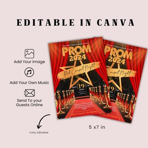 Prom Red Carpet Theme Flyer Prom Night Dance Flyer Under Red Carpet ...
