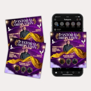 Ordination Service Flyer, Church Flyer, Ordination Church Flyer ...
