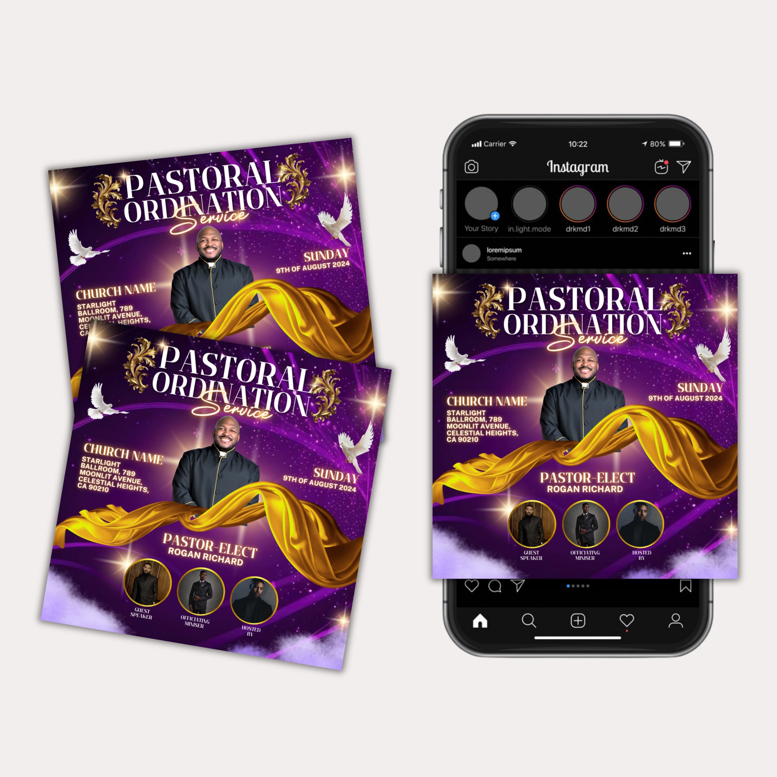 Ordination Service Flyer, Church Flyer, Ordination Church Flyer ...