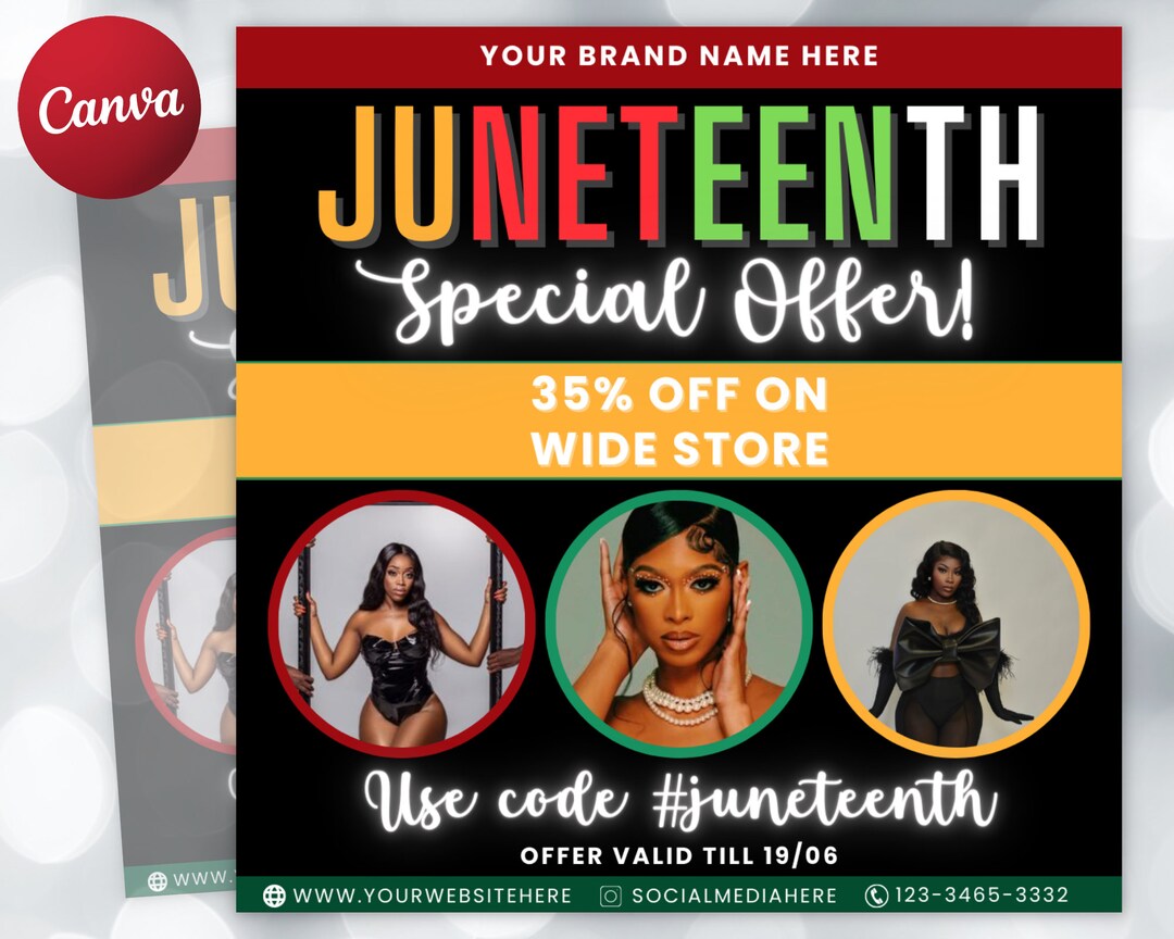 Juneteenth Flyer, Juneteenth Sale Flyer, Editable Flyer Template ...