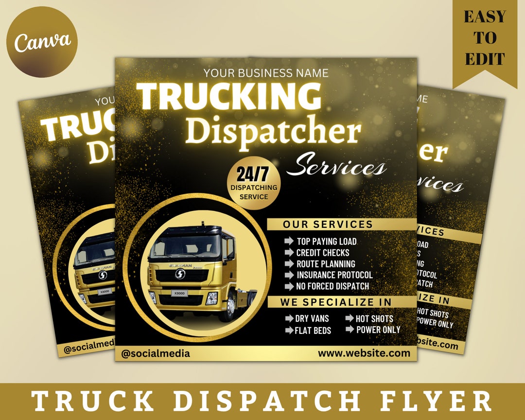 Truck Dispatcher Flyer, Business Flyer, Trucking Flyer, Dispatch Course ...