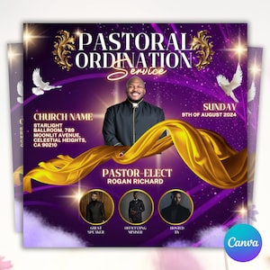 Ordination Service Flyer, Church Flyer, Ordination Church Flyer ...